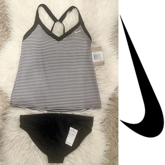 Nike | Swim | Nike Micro Stripe Vneck Tankini Swimsuit Top Bikini ...